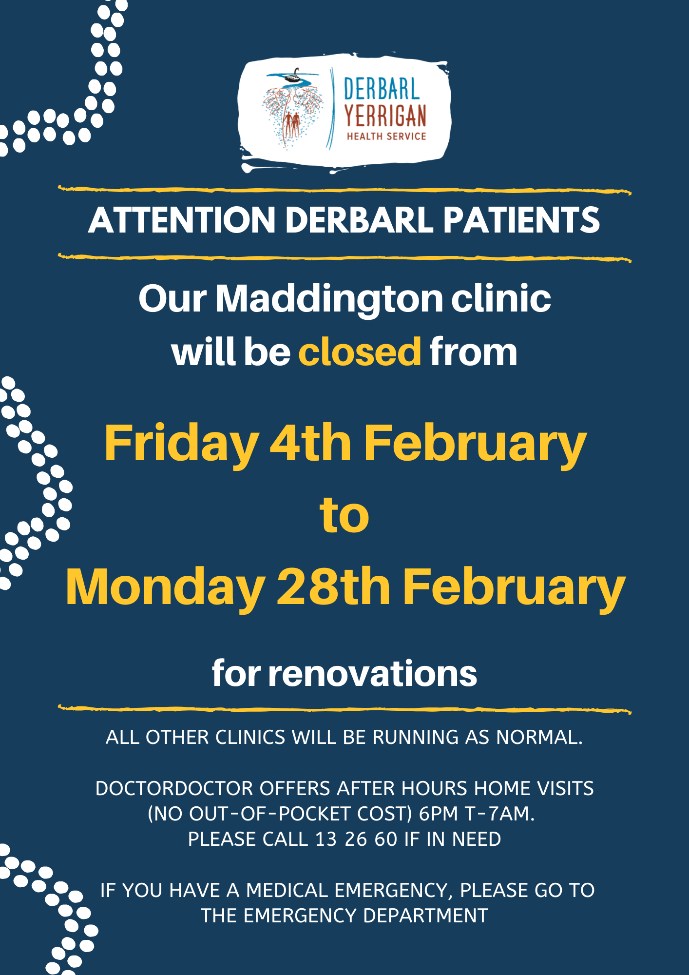 Maddington Clinic Closure • Derbarl Yerrigan • Aboriginal Medical ...